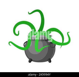 Witch pot octopus. halloween Vector illustration Stock Vector Image ...