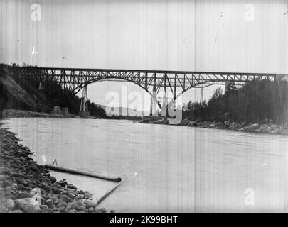 The bridges over the Ångerman River. The new bridge in the foreground ...