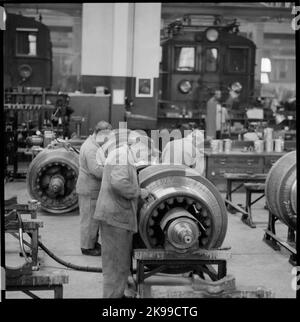 Revision of electric motors for locomotives Stock Photo - Alamy