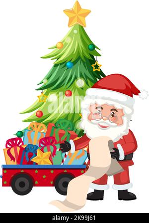 Santa Claus and elfs delivery gift for Christmas illustration Stock ...