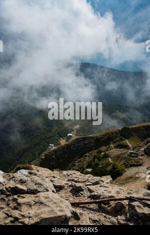 A hiking trail to Toaca Peak. Romania, Ceahlau mountains Stock Photo ...
