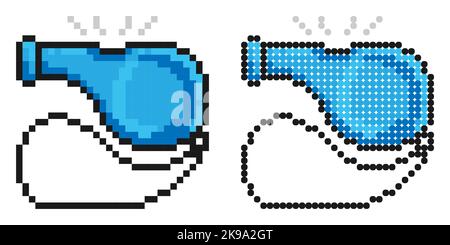 Pixel icon. Sports match referee hand showing electronic scoreboard for ...