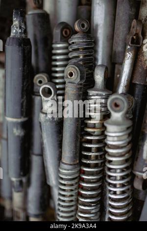 Used old car shock absorbers Stock Photo - Alamy