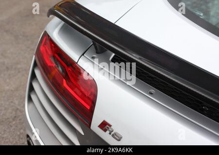 The Rear Section Of A 2013 Audi R8 V10 Plus With Optional Carbon Fibre ...