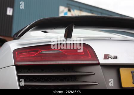 The Rear Section Of A 2013 Audi R8 V10 Plus With Optional Carbon Fibre ...