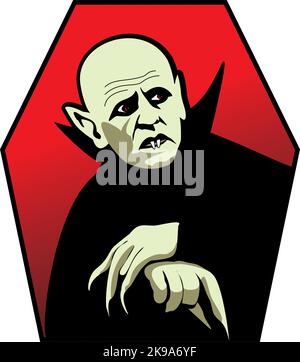 Count Dracula drinking blood cartoon illustration Stock Vector Image ...