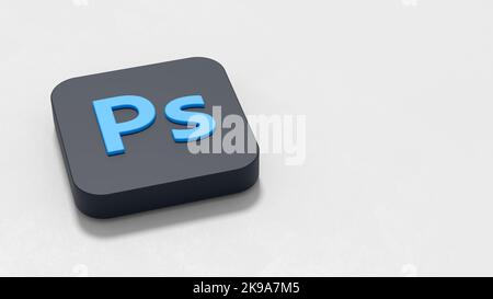 Photoshop App Icon on Gray Background with Copy Space Stock Photo - Alamy
