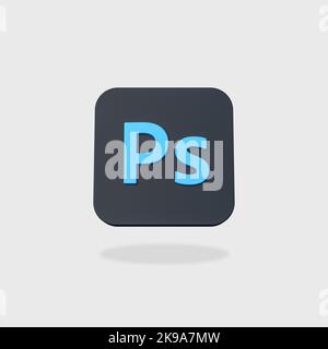 Photoshop App Icon on Flat Gray Background Stock Photo - Alamy
