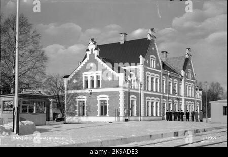 The railway station in Vansbro Stock Photo - Alamy