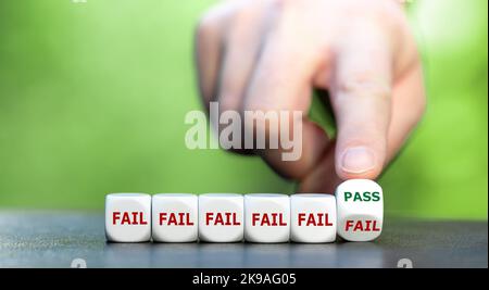 Symbol for never giving up. Hand turns dice and changes the x sign to a ...