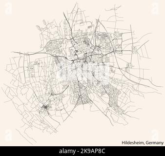 Street roads map of HILDESHEIM, GERMANY Stock Vector Image & Art - Alamy