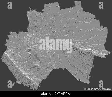 Topographic relief map of HILDESHEIM, GERMANY Stock Vector Image & Art ...