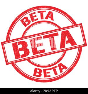 BETA text written on red lines stamp sign Stock Photo - Alamy
