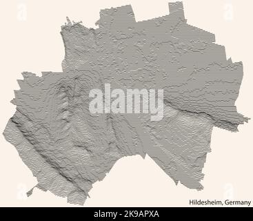 Topographic relief map of HILDESHEIM, GERMANY Stock Vector Image & Art ...