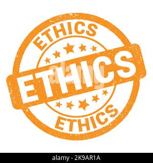 ETHICS text written on orange round stamp sign Stock Photo - Alamy