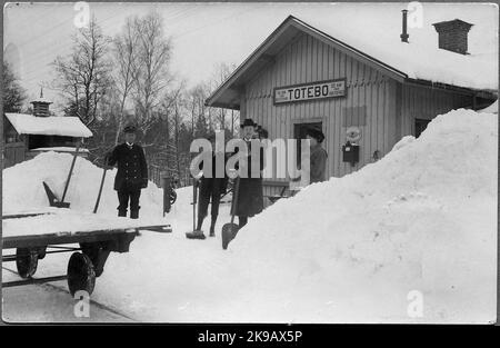 Totebo station with station master Svensson Stock Photo - Alamy