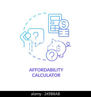 Home affordability blue gradient concept icon Stock Vector Image & Art ...