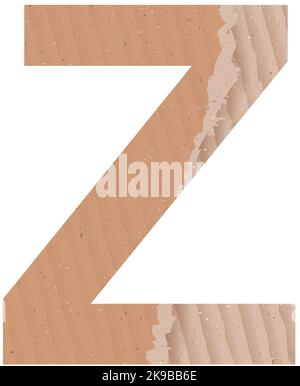 Letter S of the English alphabet, gray paper cardboard texture on white ...