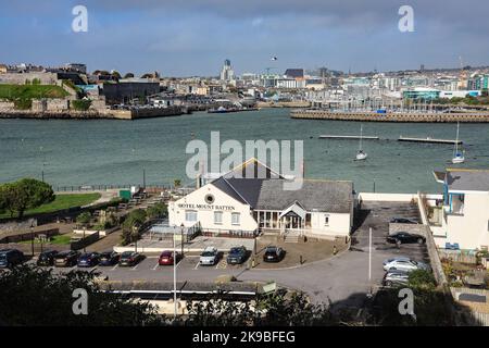 The Hotel Mount Batten and Carvery seen from a high vantage point ...