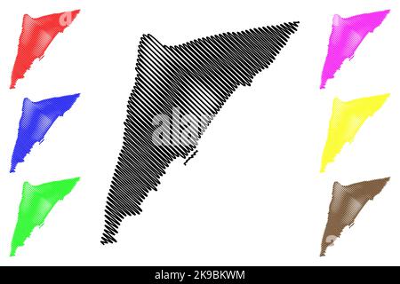 Salt Cay, Turks Islands map. Blank vector map of the Island. Borders of ...