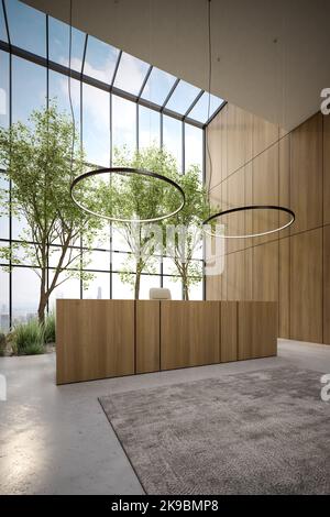 Modern style conceptual reception interior room 3 d illustration Stock ...