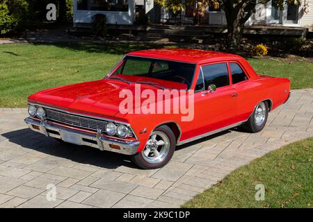 1966 Chevelle 300 Deluxe on pavement Stock Photo - Alamy