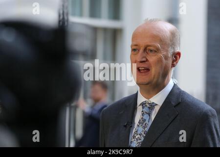 Shaun Ley, BBC newsreader in Downing Street, London reporting on the ...