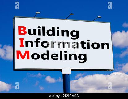 BIM building information modeling symbol. Concept words BIM building ...