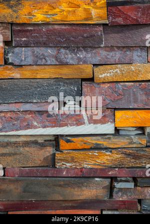 Natural colorful rust slate wall. Thick Slabs Stock Photo - Alamy