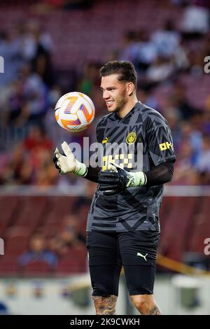 BARCELONA - AUG 24: Ederson in action during the friendly match between ...