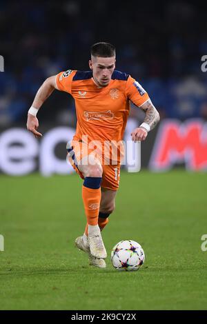 NAPLES, ITALY - OCTOBER 26: Ryan Kent of Rangers FC in action during ...