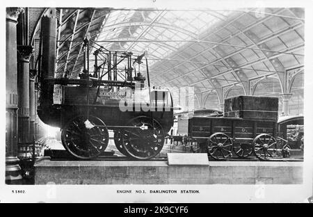 Locomotion No. 1, an early steam locomotive built in 1825 by Robert ...