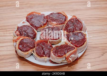 Cooking minion steak at a cooking class. Homemade food Stock Photo - Alamy