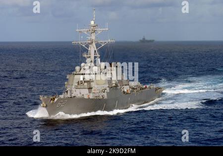 The guided-missile destroyer USS Fitzgerald (DDG 62) fires its MK-45 5 ...