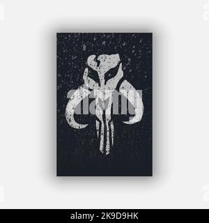 Star Wars Mandalorian Sigil Poster Vector Illustration Stock Vector ...