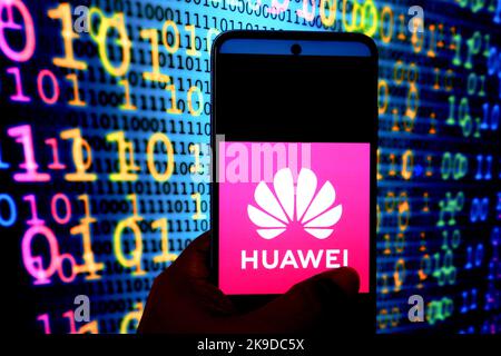 India. 27th Oct, 2022. In this photo illustration, a 5G logo is ...