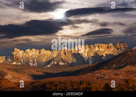 Cold late autumn in Colorado, United States. Fall season. Beautiful ...