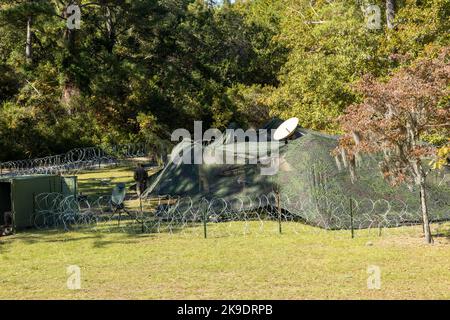 A system of tents was set up for 2nd Marine Logistics Group command ...