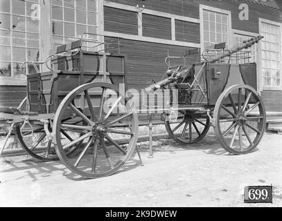 Radio cart with mast and senior Stock Photo - Alamy