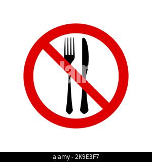 No eating allowed sign. Red prohibition no food sign. Do not eat ...