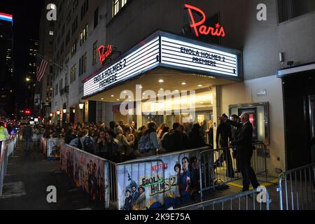 'Enola Holmes 2' film premiere at the Paris Theater Stock Photo - Alamy