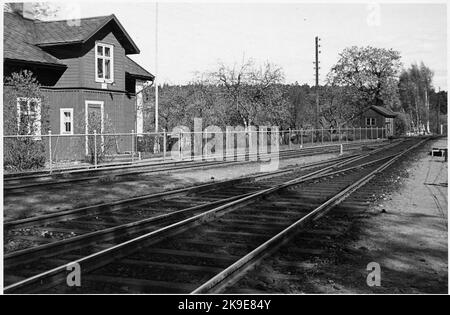 Part of the yard at Arvika station before electrification Stock Photo ...