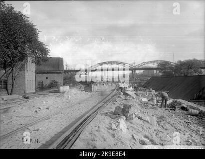 Raising the main tracks and retaining walls at Rörstrand Stock Photo ...