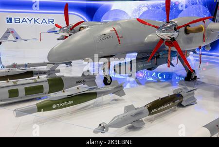 The Baykar Bayraktar Akıncı Unmanned Combat Aerial Vehicle (UCAV) of ...