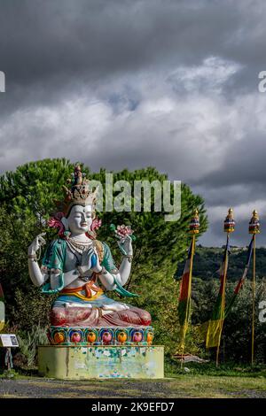 Buddhist statue Cenresig in the institute of Pomaia, Pisa, Italy Stock ...