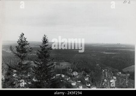 View from Taberg, below the mountain we see Smålands Taberg Stock Photo ...