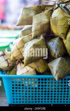 Hanging rice popularly called puso is a staple in Cebu, Philippines ...