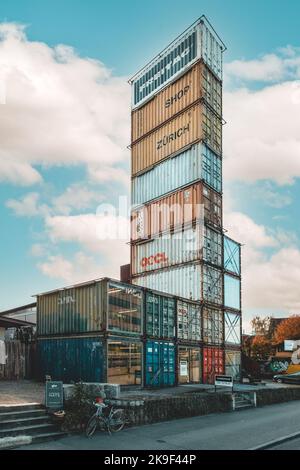 europe, switzerland, zurich, freitag shop made with containers Stock ...