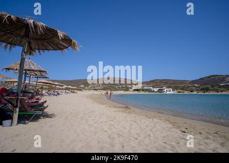 Ios, Greece - September 10, 2022 : The dream beach of Manganari in Ios ...