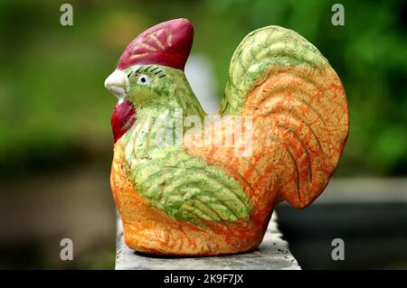Close-up chicken piggy bank made of clay selective focus Stock Photo ...